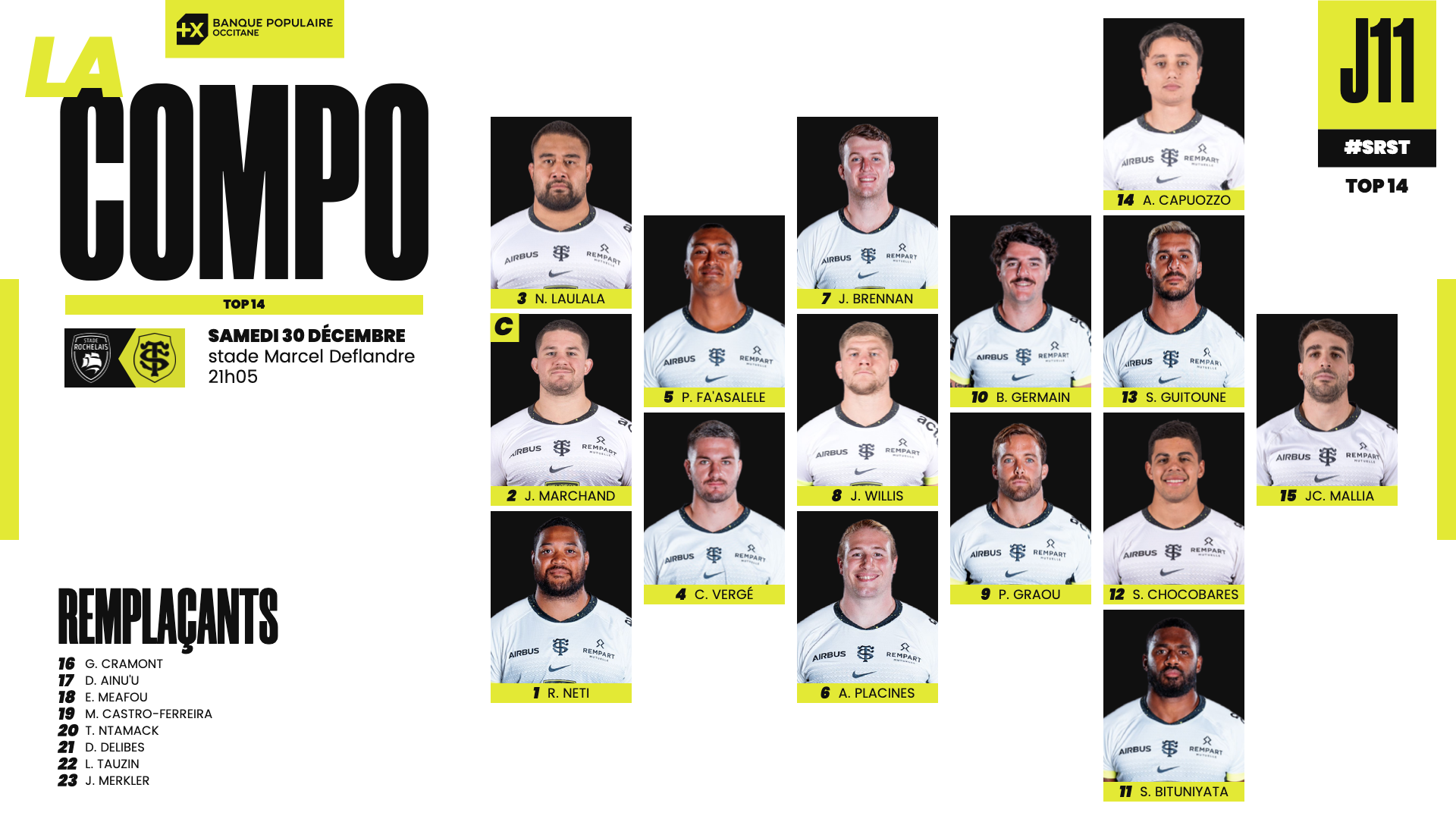 La compo contre La Rochelle I Stade Toulousain